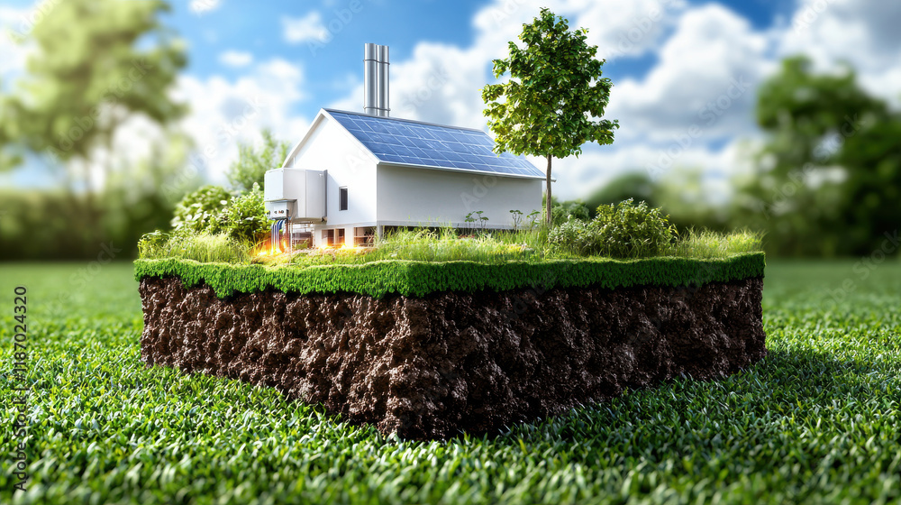 cross section diagram of geothermal energy plant showcasing modern ...