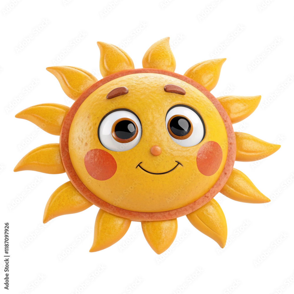 Happy Sun With Face clipart with transparent background Stock Photo ...