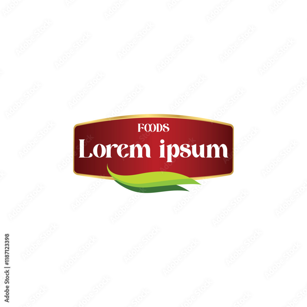 oval rectangle shape Vector green / Blue / Red Food company logo design ...