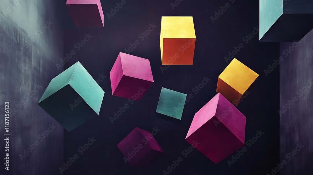 Value proposition conceptualized intersecting vibrant geometric shapes ...