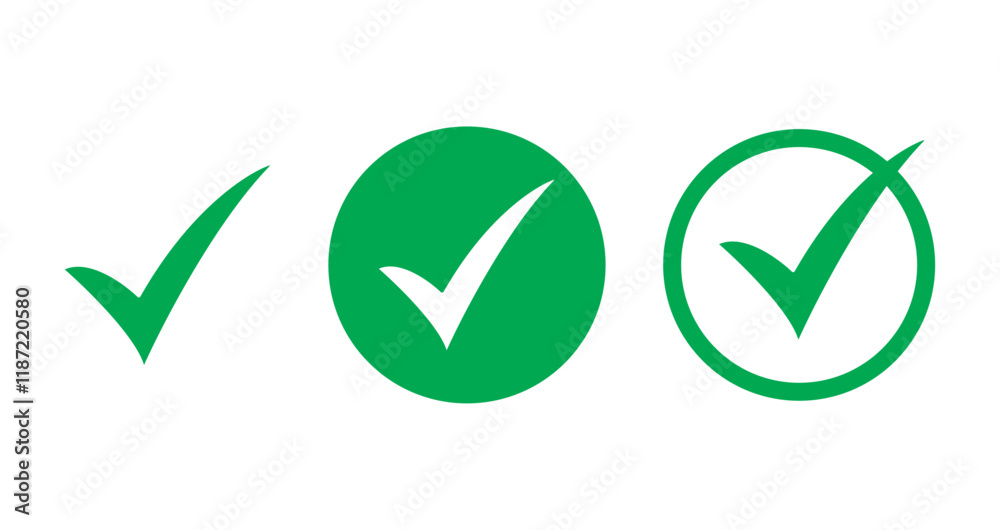 Green check mark icon. Check mark vector icon. Checkmark Illustration ...