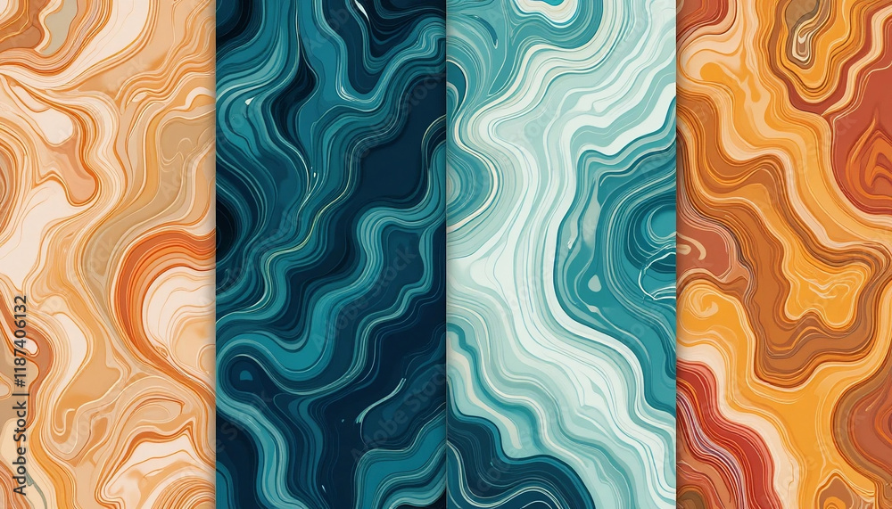 Fluid Textures and Nature-Inspired Designs for Modern Graphics Stock ...