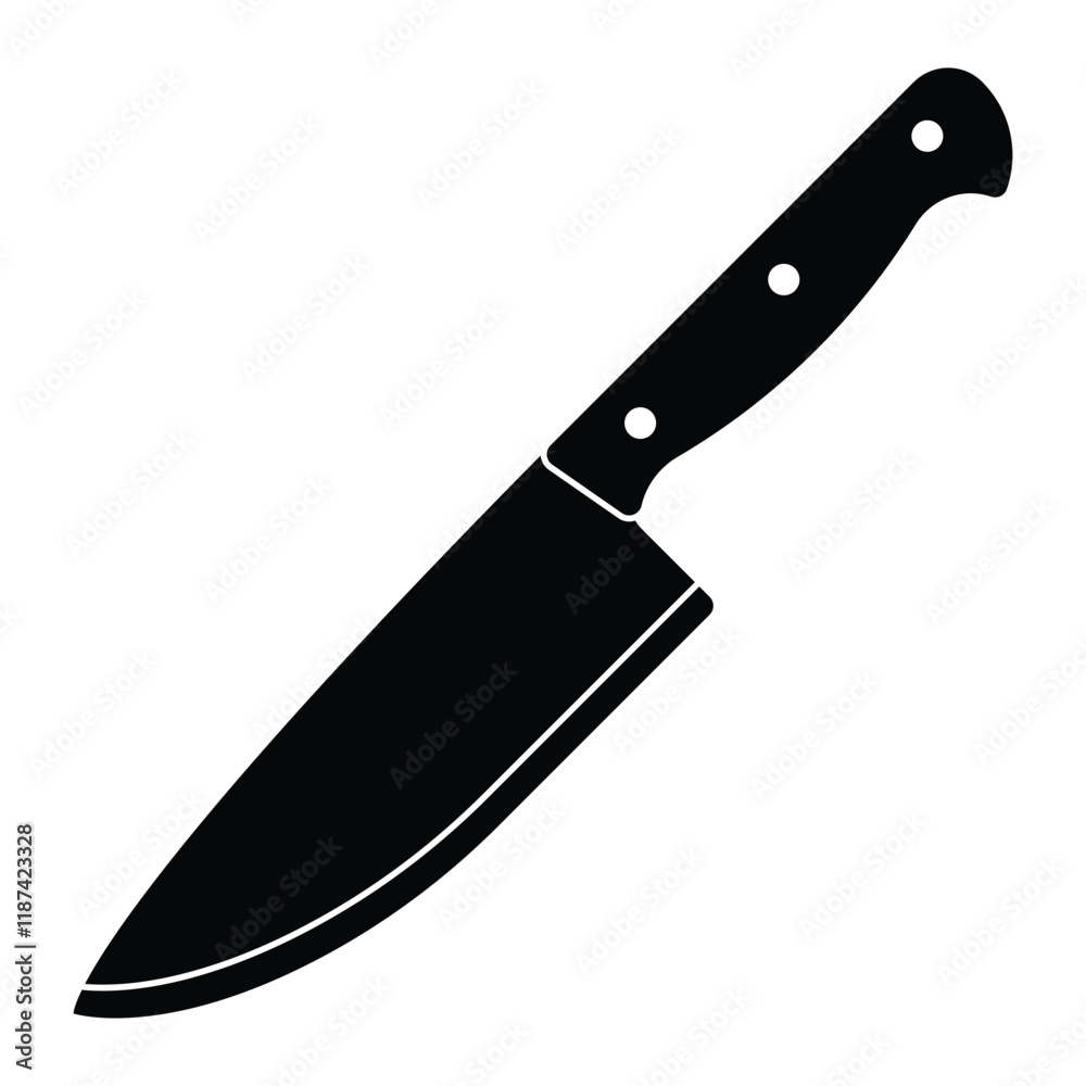Chef knife vector icon. Kitchen knife symbol for cooking, culinary arts, and professional chefs ...