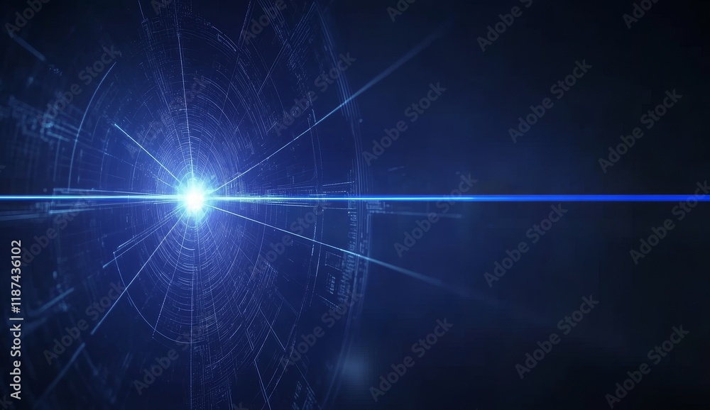 A futuristic sci-fi concept of system technology simulation featuring ...