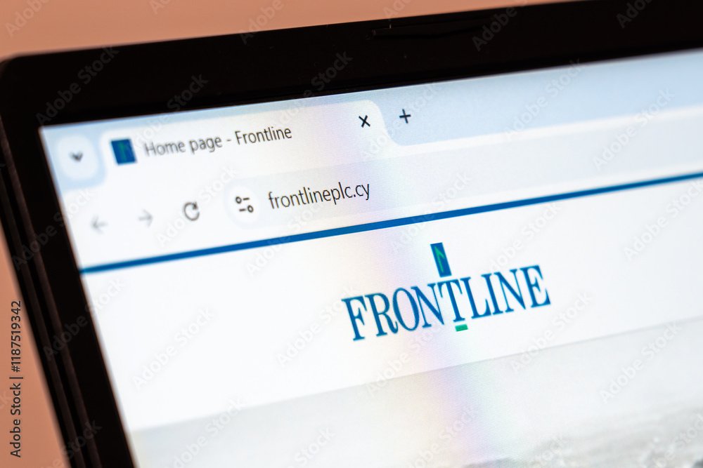 New York, USA - January 10, 2025: Frontline PLC website homepage ...
