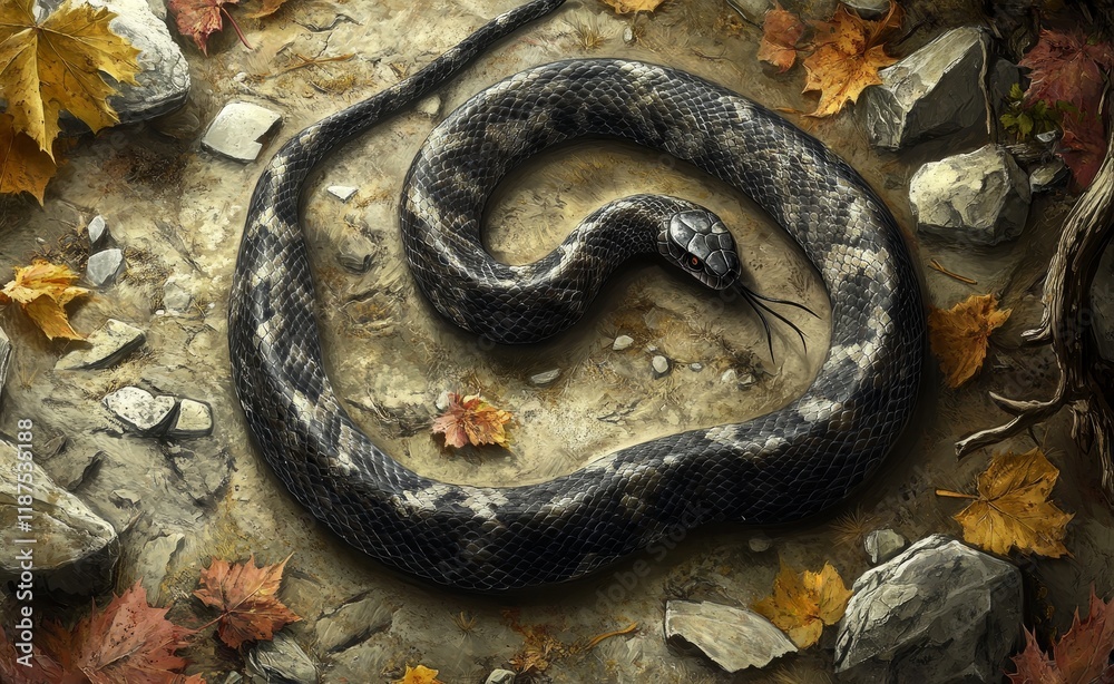 Juvenile Smooth Earth snake field guide close-up macro Stock ...