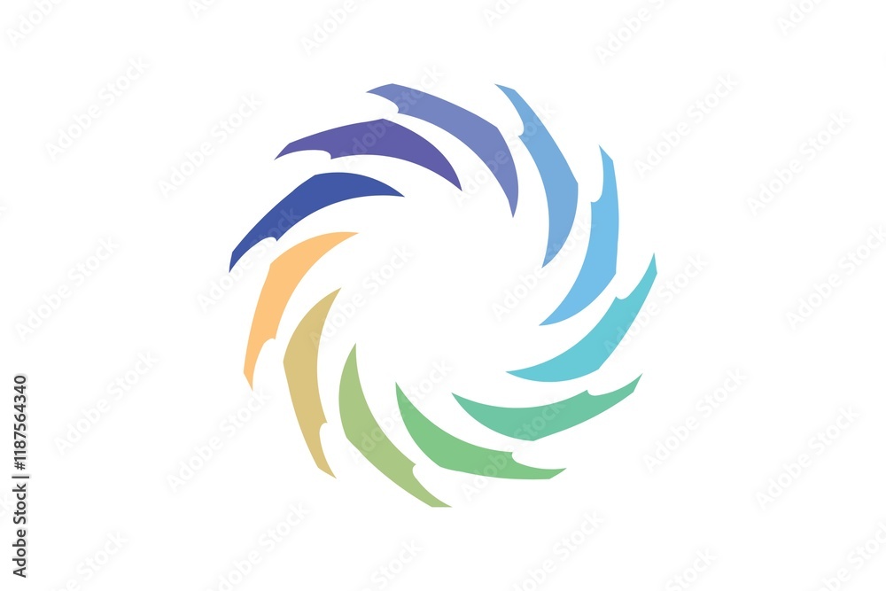 feather illustration shows a circular design with multiple curved ...