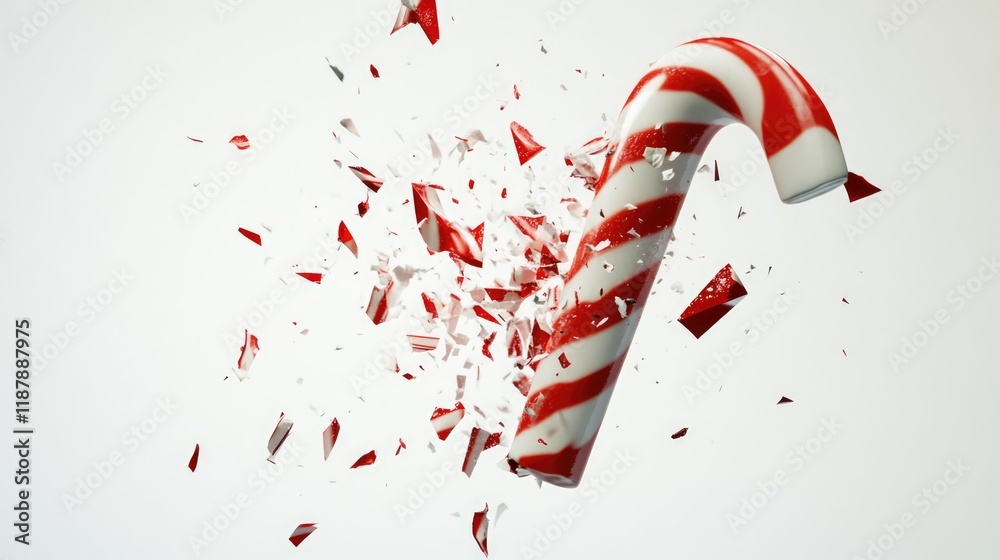 "Broken Candy Cane on a White Background" Stock Photo | Adobe Stock