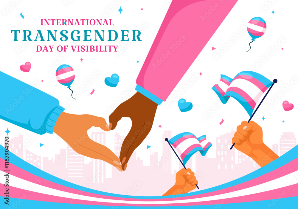 International Transgender Day of Visibility Vector Illustration on ...
