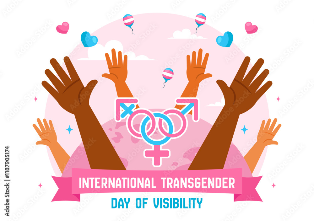 International Transgender Day of Visibility Vector Illustration on ...