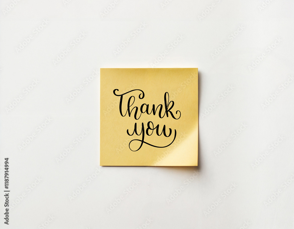 A collection of yellow sticky notes featuring handwritten "Thank You ...