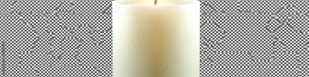 Realistic white candle, front view, high resolution, on a transparent ...