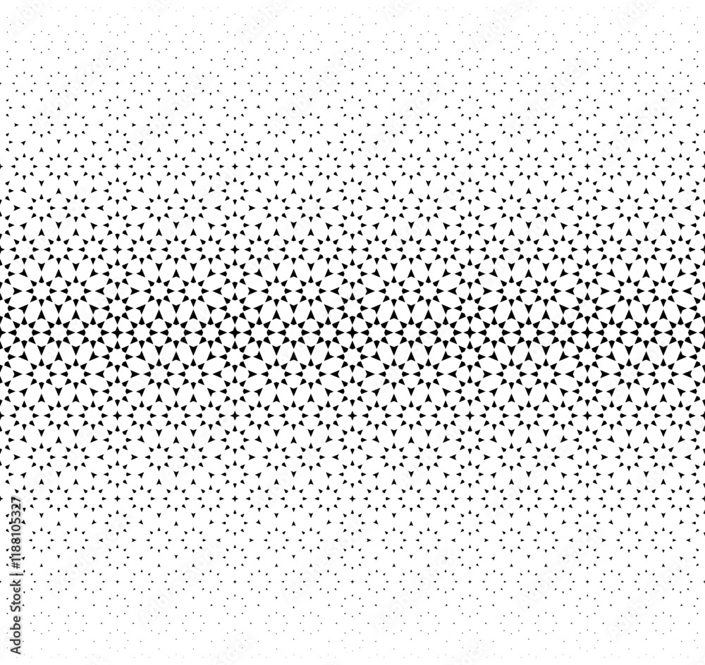 Geometric pattern of black figures on a white background.Seamless in ...
