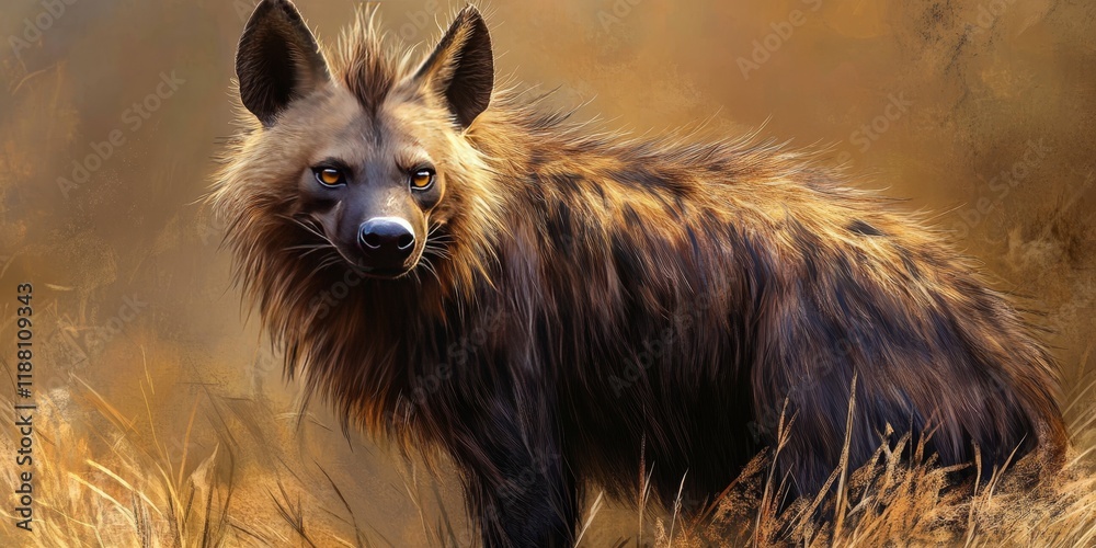 Brown hyena, also known as Strandwolf, is recognized as the rarest ...