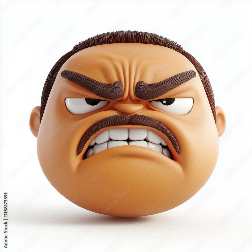 3D Emoji of Frustrated Indian Man, Transparent Background, Eyes Closed ...