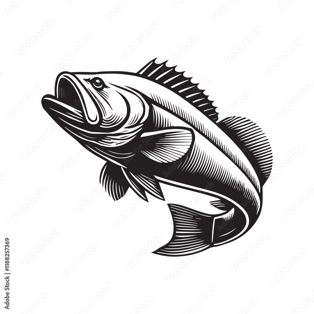 Goliath grouper fish vector illustration, Sea fish different poses Design Goliath grouper Stock ...