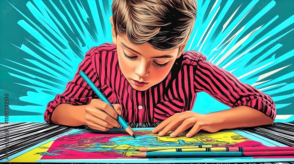coloring a better world: a child's crayon drawing of hope and innocence ...
