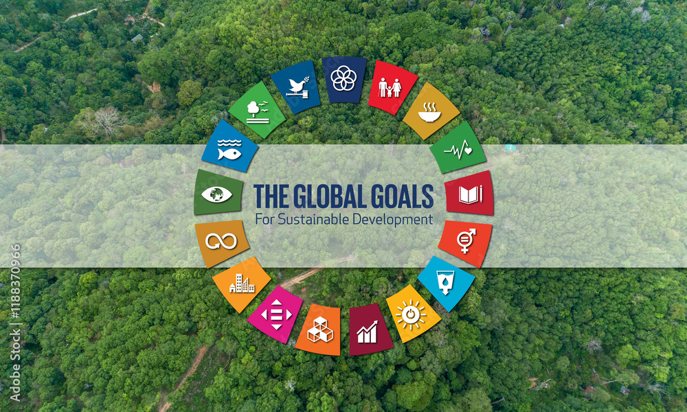 sustainable goals background, UN SDG theme, global development ...