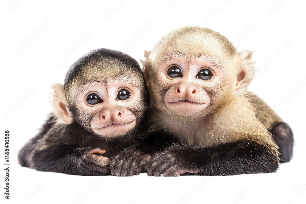 Capuchin monkeys isolated on a transparent background ideal for ...