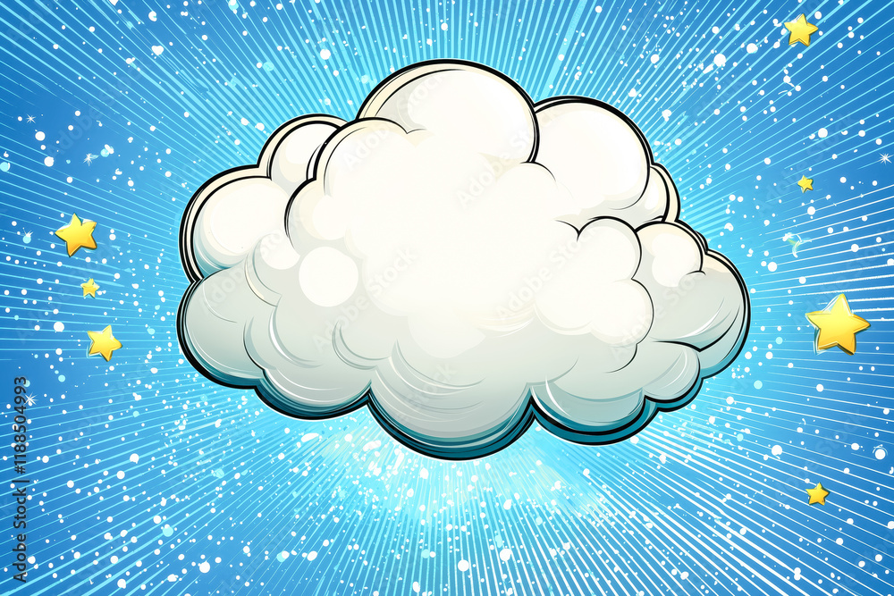 Comic book cartoon Cartoon puff cloud comic background. Pop art funny ...