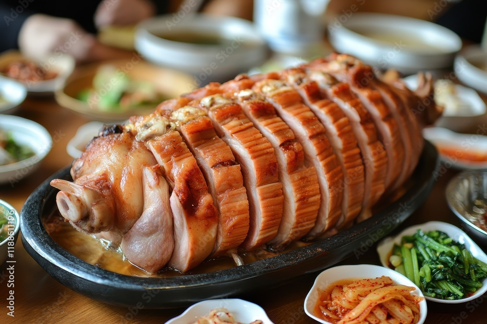 Jokbal a favored Korean dish consists of thinly sliced pig leg boiled ...