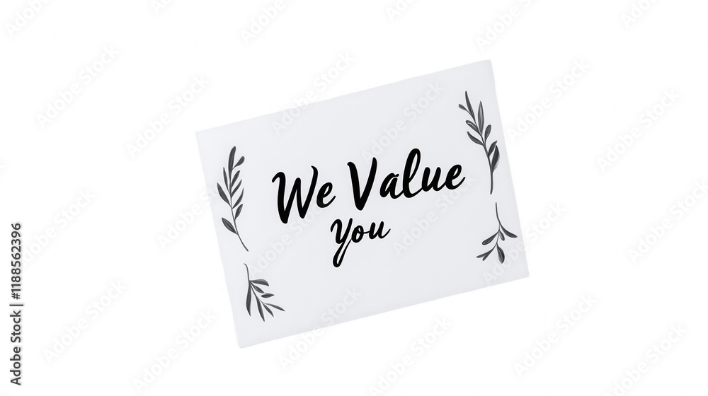Employee Appreciation Day-themed elegant card with 'We Value You ...