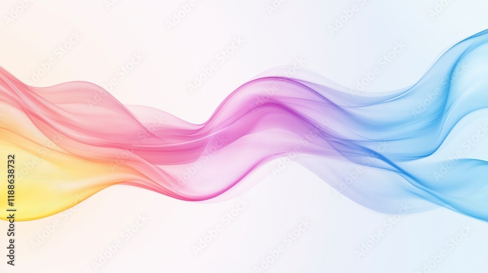 Abstract wavy gradient background with soft pastel rainbow colors Stock ...