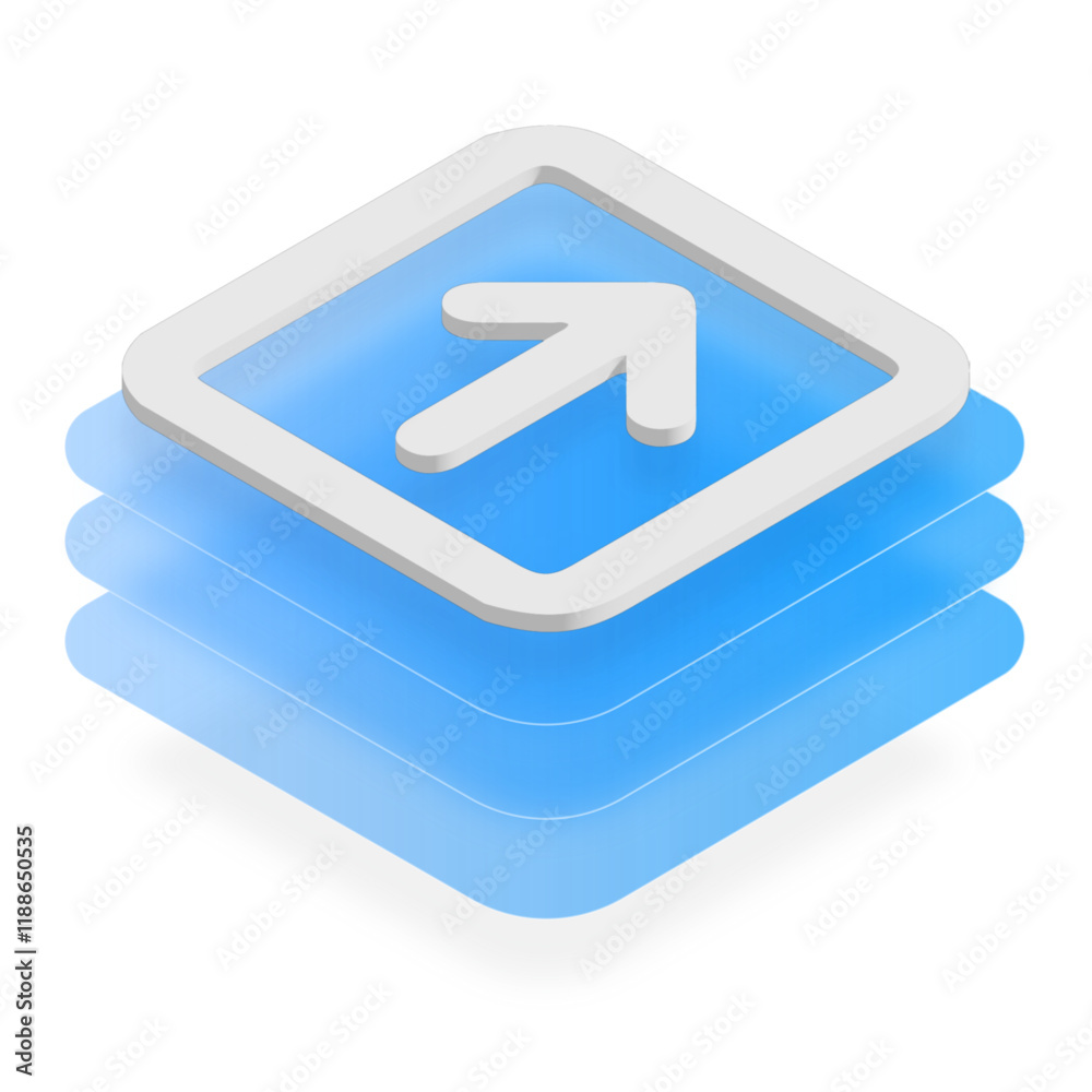 Isometric Layer Business Widget App Glassmorphism UI Icon Sign 3D and ...
