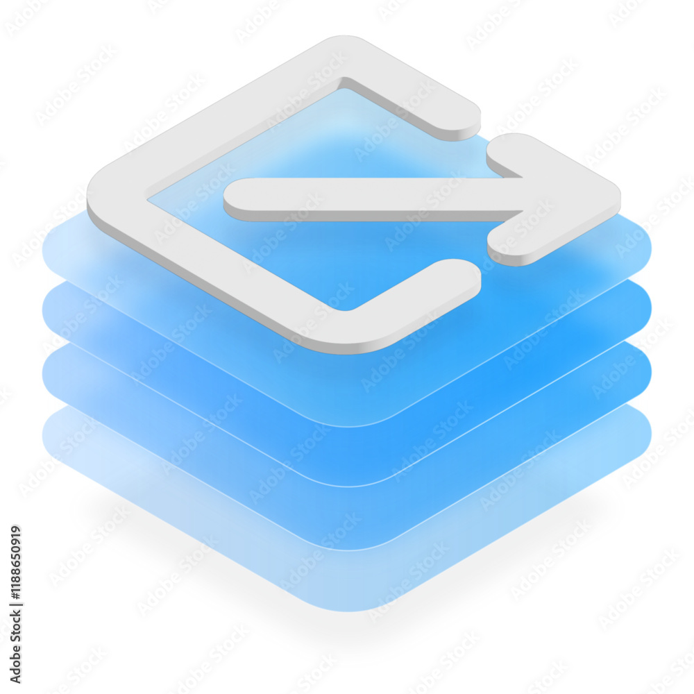 Isometric Layer Business Widget App Glassmorphism UI Icon Sign 3D and ...
