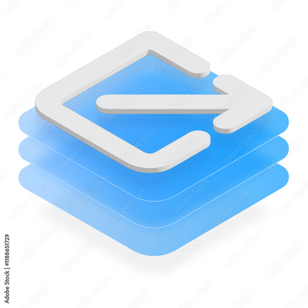 Isometric Layer Business Widget App Glassmorphism UI Icon Sign 3D and ...