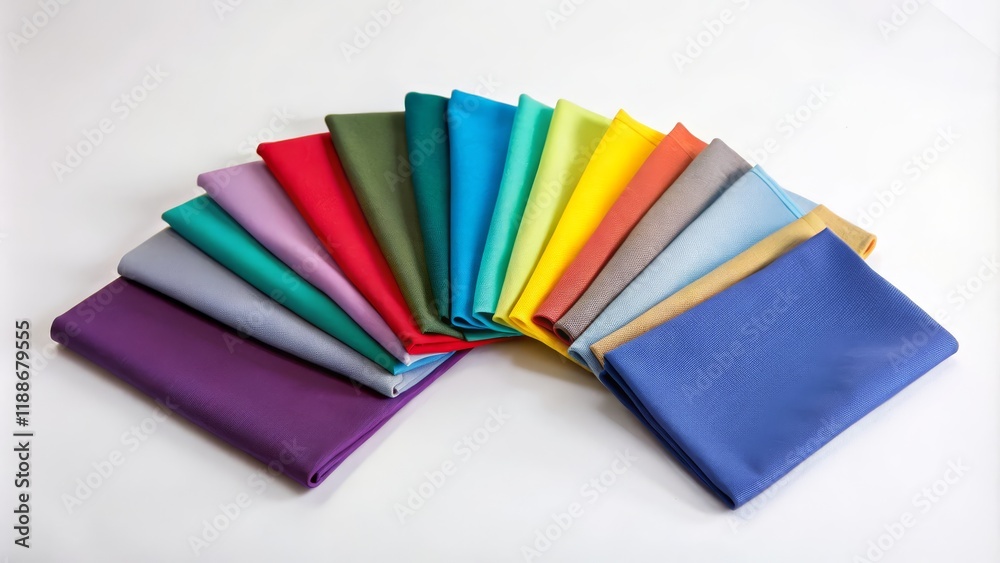 Rainbow Fabric Swatches Fan Composition, Textured Surface, Color ...