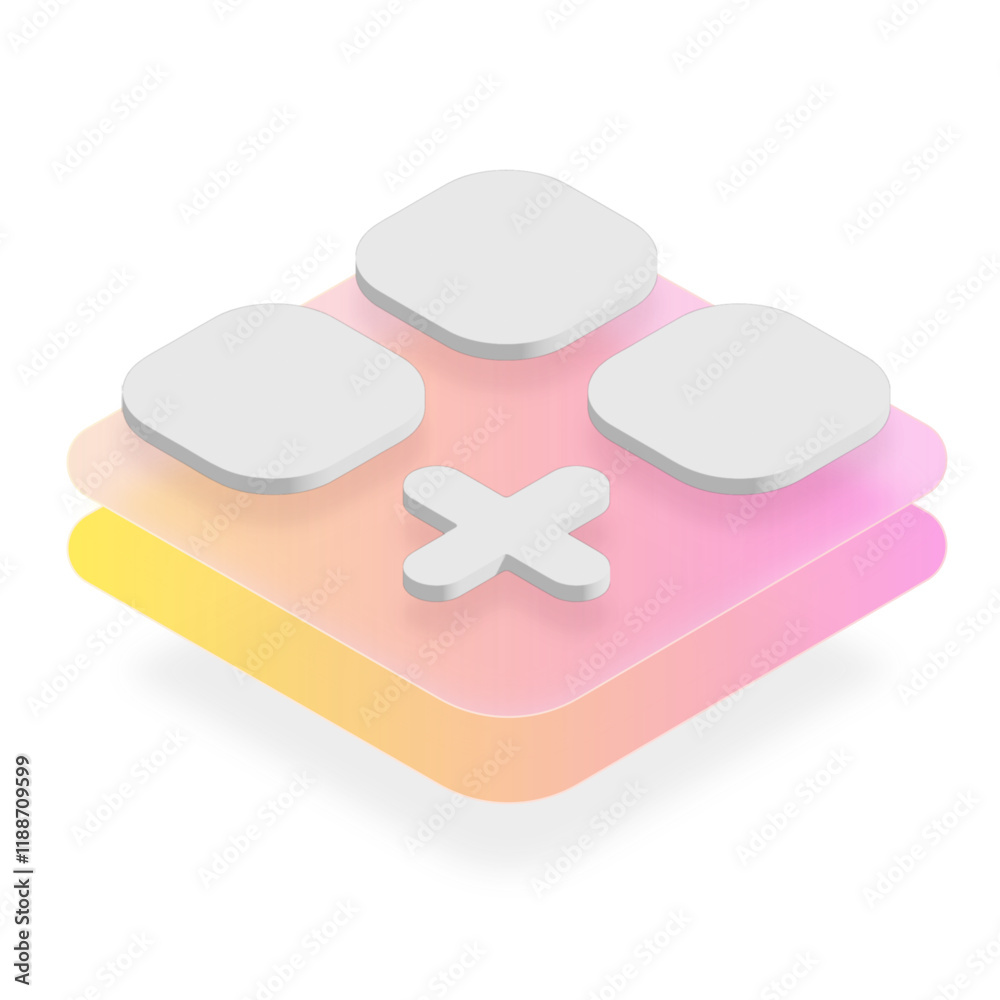 Isometric Layer Business Widget App Glassmorphism UI Icon Sign 3D and ...