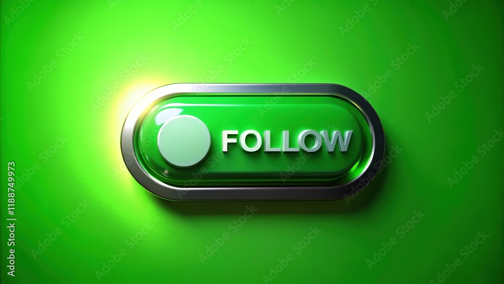 Ilustración de Stock Animated Follow Button Green Screen: Bright, Sharp ...