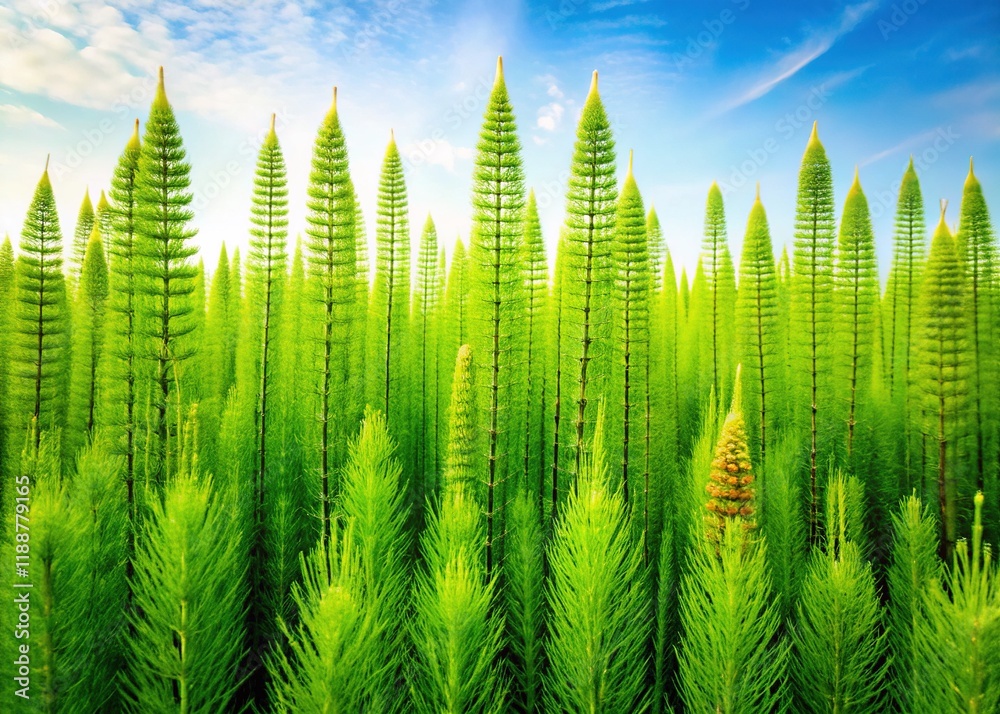 Stunning Horsetail Field, Equisetum Strobili, Mare's Tail, Snake Grass ...