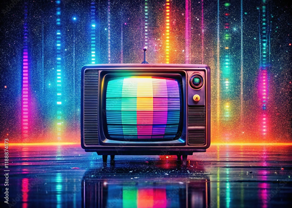 Vintage TV Static Glitch Overlay: 80s VHS Noise & Scanlines Texture ...