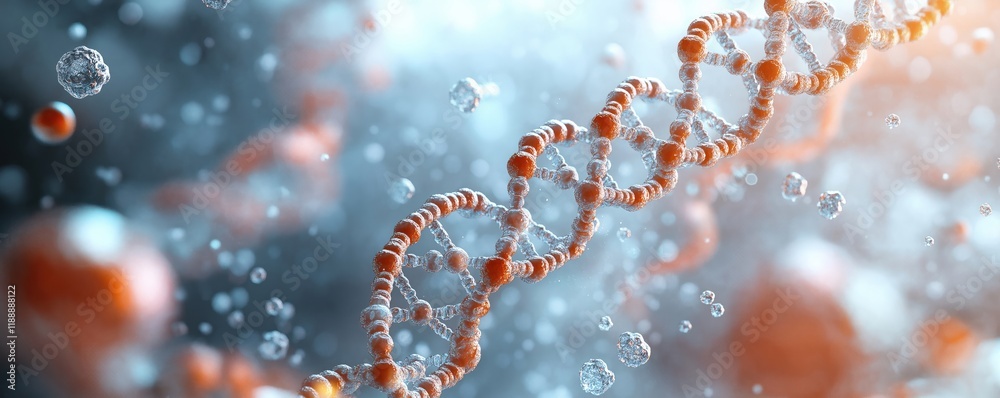 Molecular illustration of DNA strand. Sophisticated visual ...