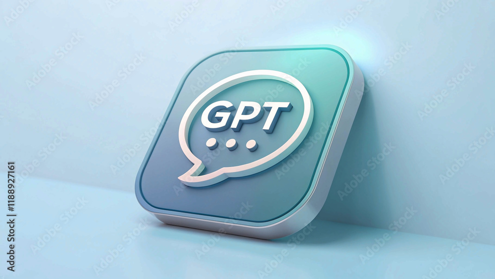 ChatGPT 3D App Icon Against a Pale Blue Canvas" Stock Illustration ...