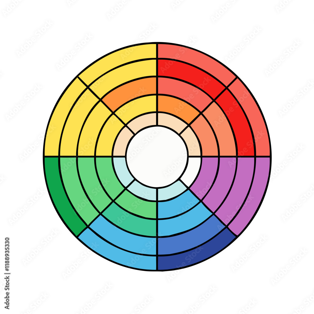 rainbow color wheel vector icon, rainbow color wheel vector ...