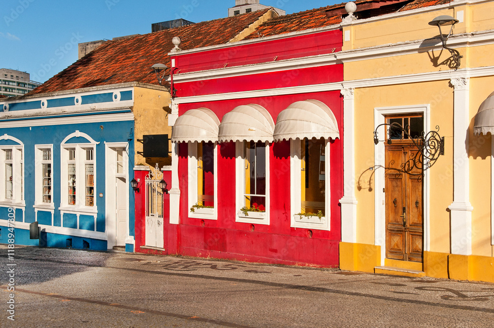 Curitiba Old City, Largo da Ordem or Ordem Square, a complex with the oldest buildings from the ...
