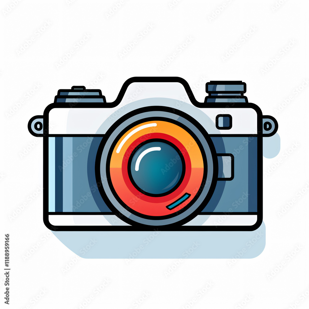 Simple Flat Vector of Camera Viewfinder on White app icon focus frame clean Stock Illustration ...