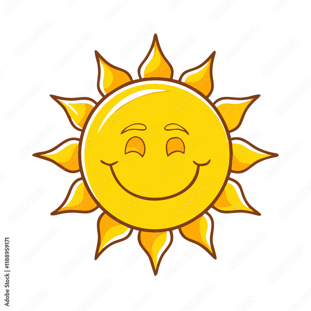 Image vectorielle Stock smiling sun vector icon, smiling sun vector ...