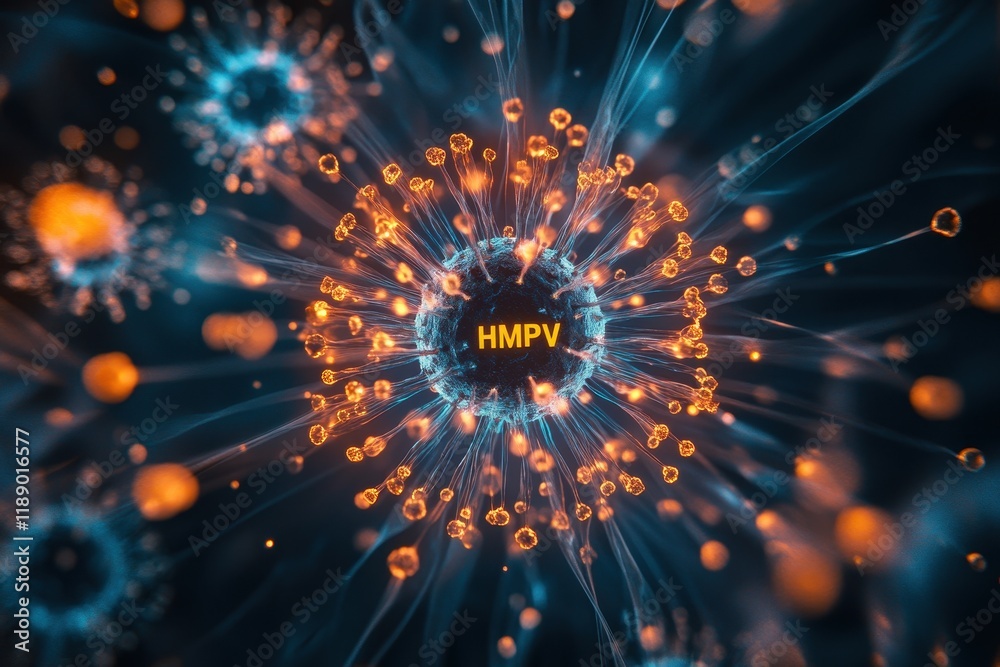 Microscopic View of Human Metapneumovirus HMPV Infection Detailed ...