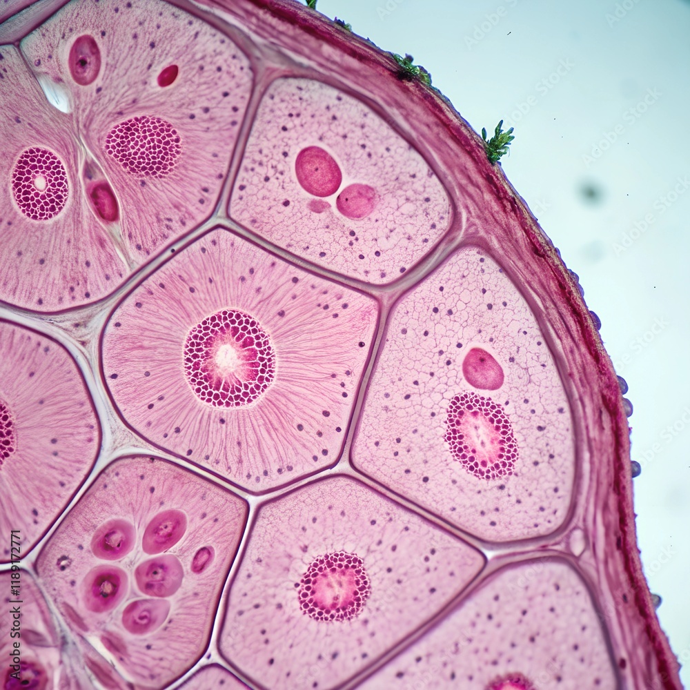 micrograph plant cells of woody dicot stem Stock Photo | Adobe Stock