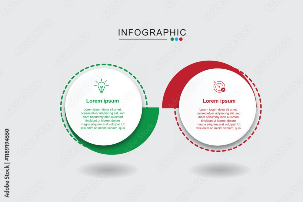4 Steps Infographics Design Template - Graph, Pie chart, workflow ...