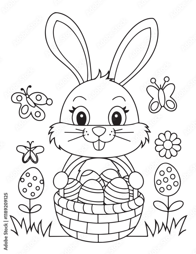 Easter Coloring page, Easter egg Coloring Page, Easter Holiday coloring ...
