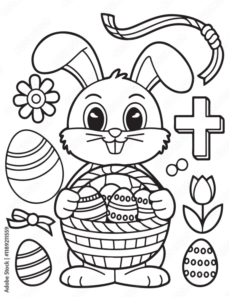 Easter Coloring page, Easter egg Coloring Page, Easter Holiday coloring ...