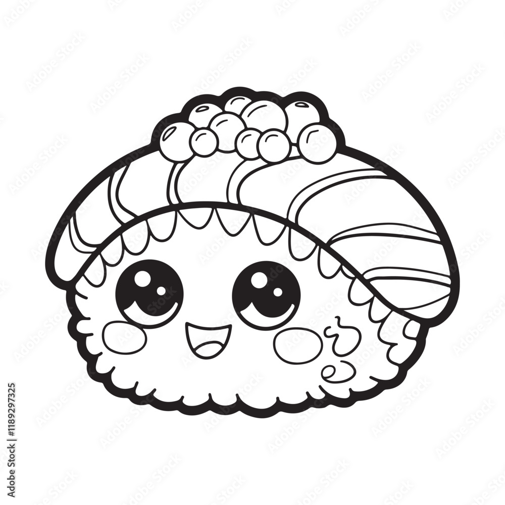 kawaii food Coloring page, Bold and easy Coloring Page, kawaii coloring ...