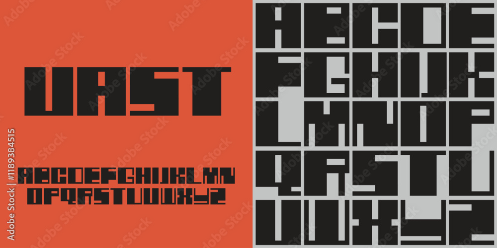 Stock-Vektorgrafik „Bold simple uppercase sans serif display font for ...