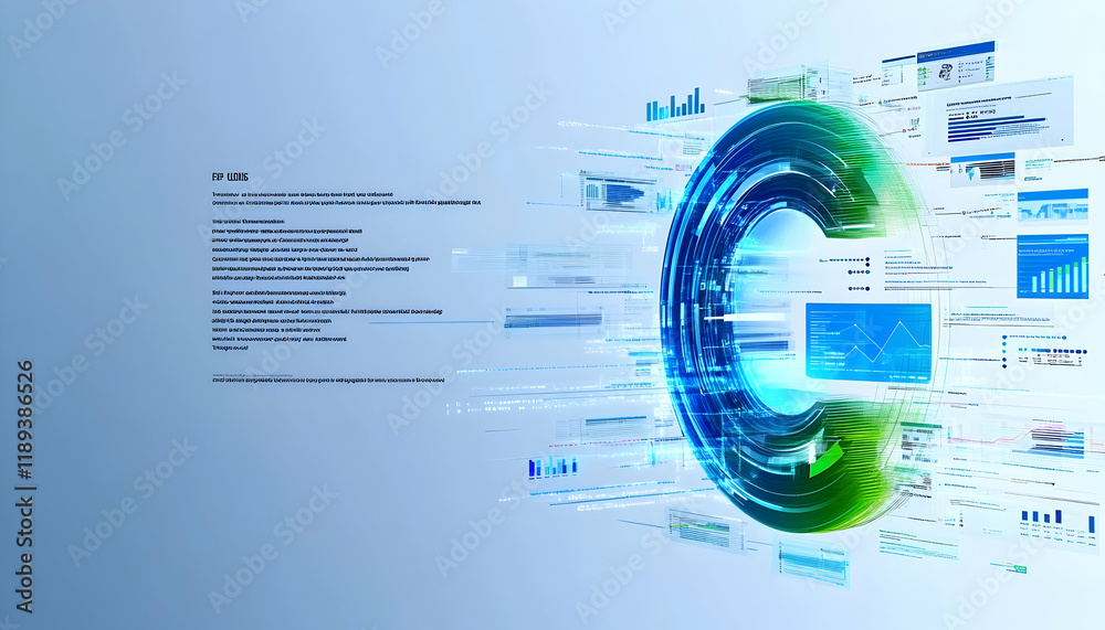 Data analysis visualized; circular infographic showing data flow ...
