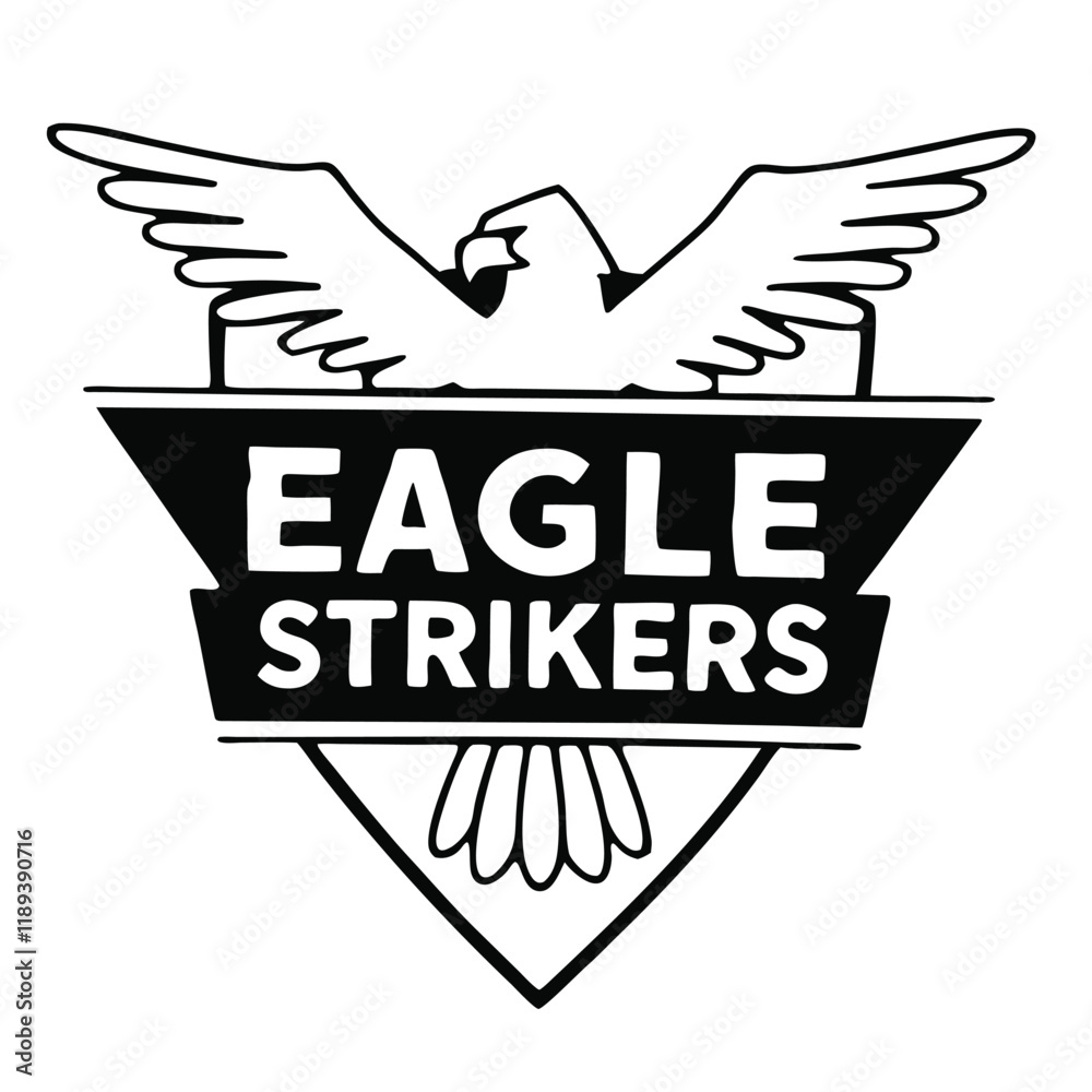 Eagle Strikers logo vector design features a sleek and bold emblem ...